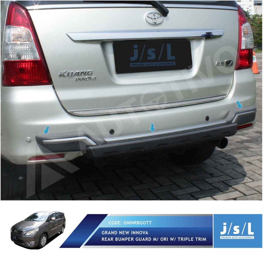 Grand New Innova Rear Bumper Guard Rear Bumper Guard with Trim | Shopee ...