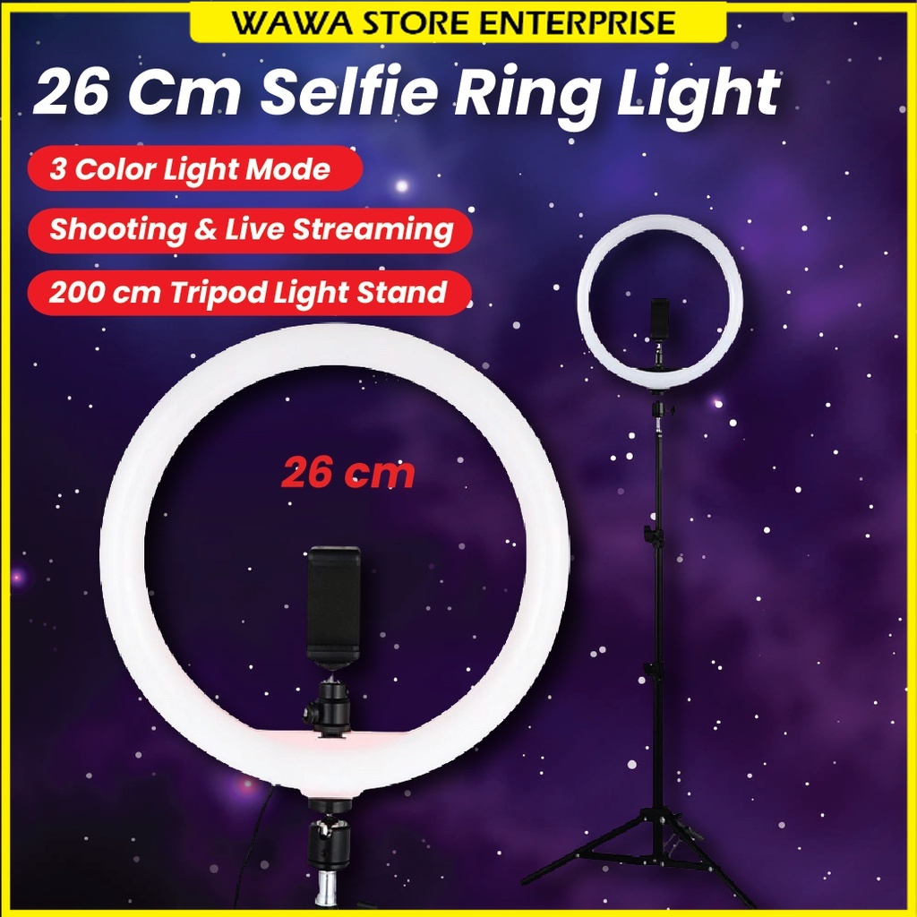 26cm 10inch Self-timer Ring Light for Mobile Phone Shooting And Live Streaming Fill Light With 3 ...