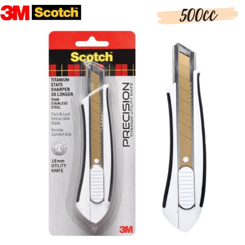 3M Scotch 18mm Precision Titanium Utility Knife Hand Cutter or refill ...
