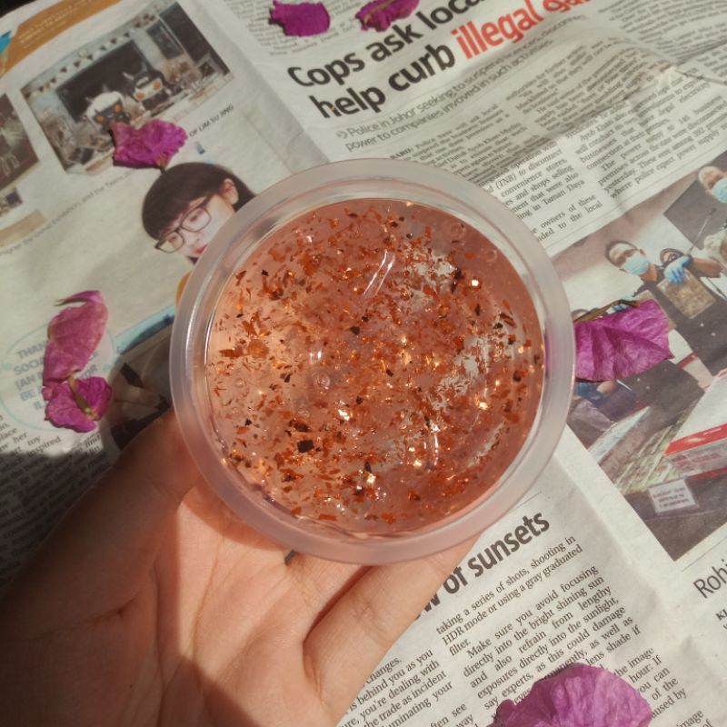 GOLDEN ROSE SLIME || CLEAR SLIME || CLEAR SLIME WITH GOLD LEAF DECO ...