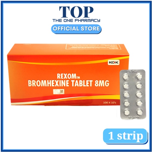 Rexom Bromhexine Tablet 8mg (Ubat pecah kahak) - 1 Strip | Shopee Malaysia