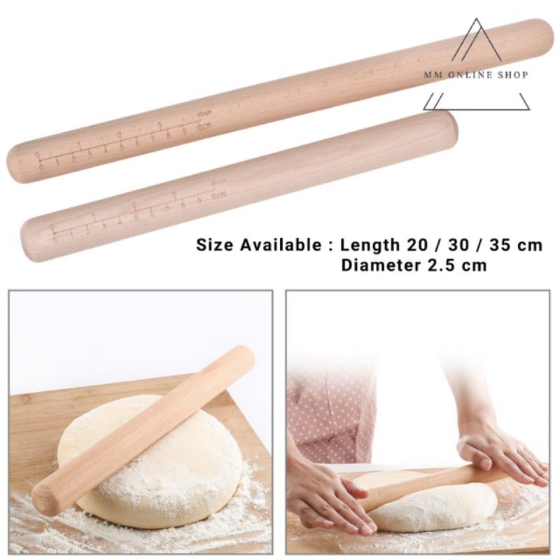 {READY STOCK} Penggelek Kayu Wooden Roller, Assorted Sizes | Shopee ...