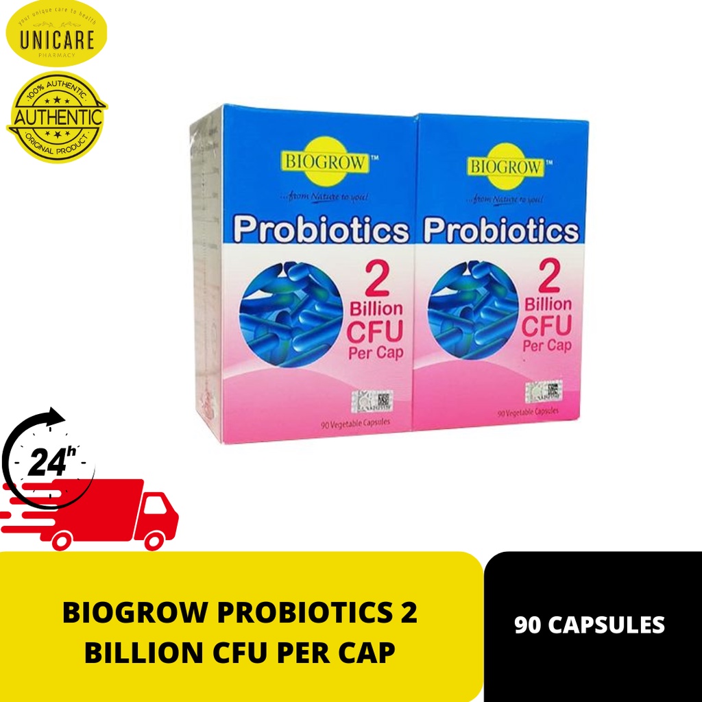 BIOGROW PROBIOTICS 2 BILLION CFU PER CAP ( 90 X 2 CAPSULES) | Shopee ...