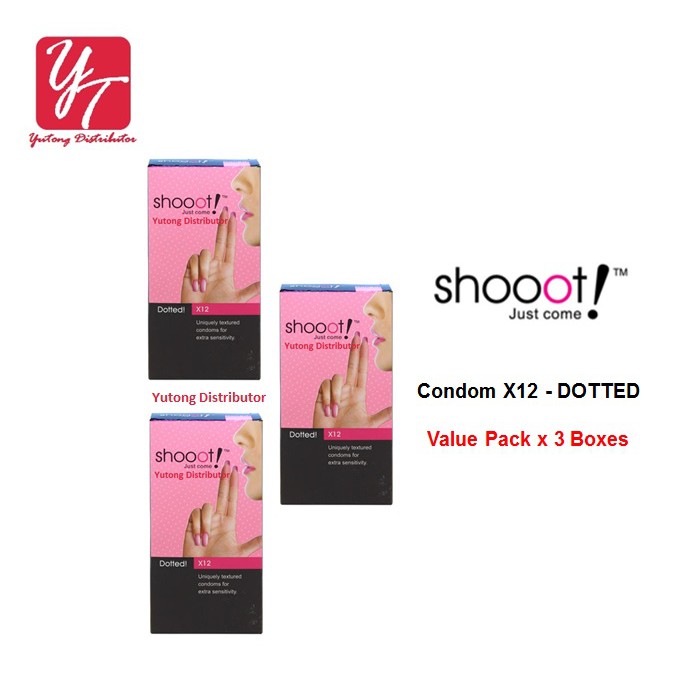Shooot Condom X12 - DOTTED (Value Pack x 3 Boxes) | Shopee Malaysia