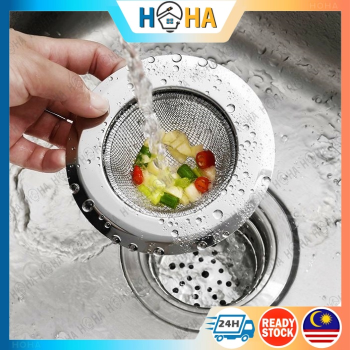 Stainless Steel Sink Strainer Drainer Food Waste Filter Bathroom Hair ...