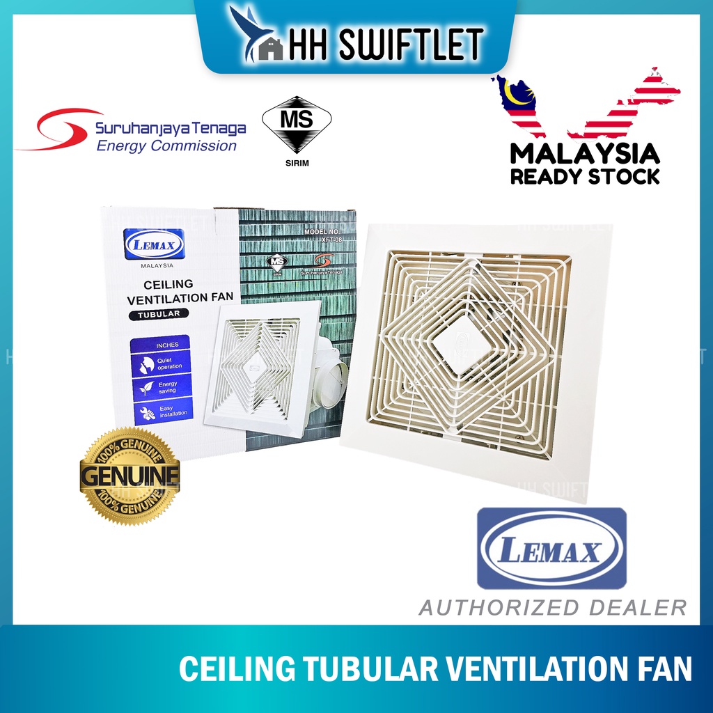 Lemax Exhaust Ceiling Tubular Fan (SIRIM) Certified 8" & 12" 1 Year ...