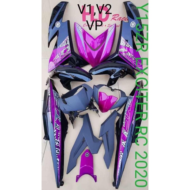 Ready Stock HLD Coverset Yamaha Y15ZR V1 V2 Exciter RC 2020 Sticker Tanam Cover Set Y15 Y150 ...