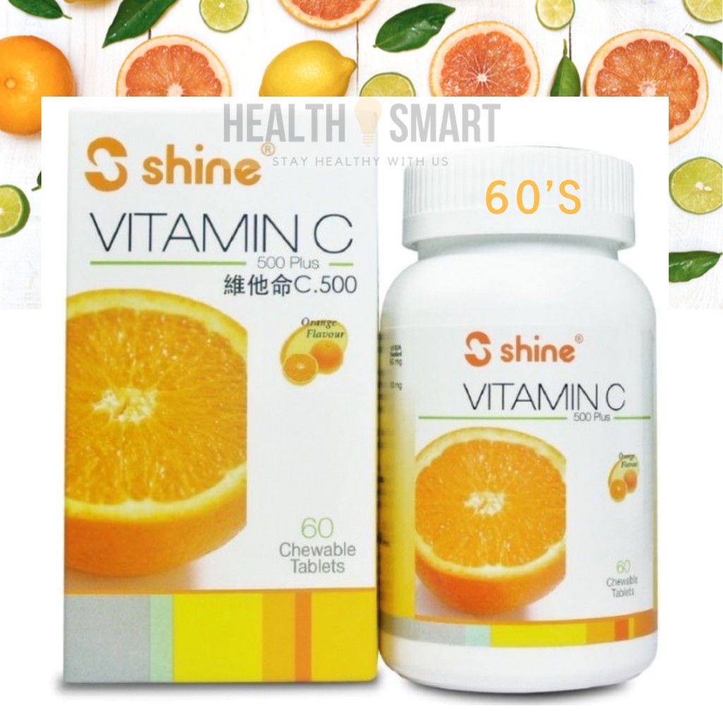 Shine Vitamin C 500mg Plus Chewable Tablets [60's] | Shopee Malaysia