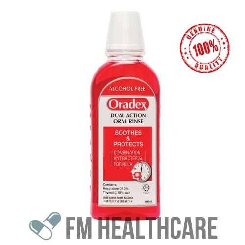 ORADEX Dual Action Oral Rinse Soothes and Protects Mouthwash 400ml ...