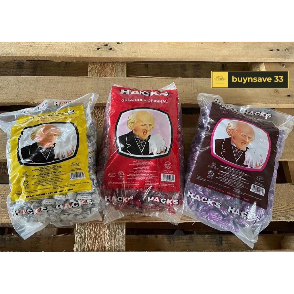 Hacks Gula-gula Original / Honey Lemon / Blackcurrant 1.8kg | Shopee ...