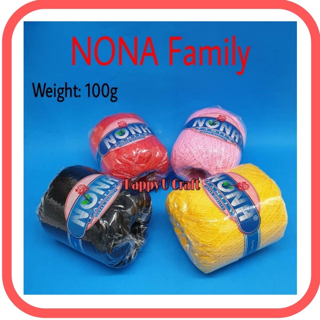 (1 Roll) 100gram Benang Crochet Yarn Knitting Yarn NONA Family | Shopee ...