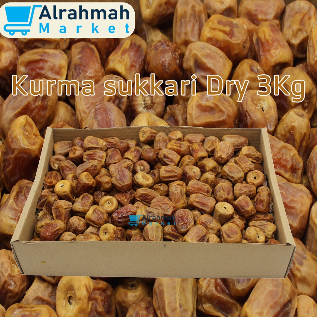 Sukari Dates Carton 3 Kg Sukari Kurma Kadbod Sukkari Dry and Wet ...
