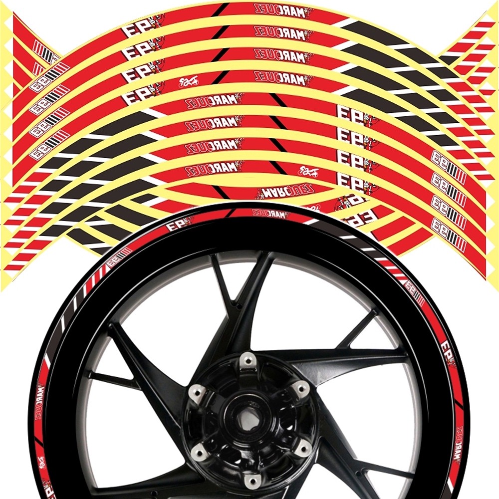 16 Strips For 17-18 Inch Wheel Rim Motorcycle Reflective Rim Wheel ...