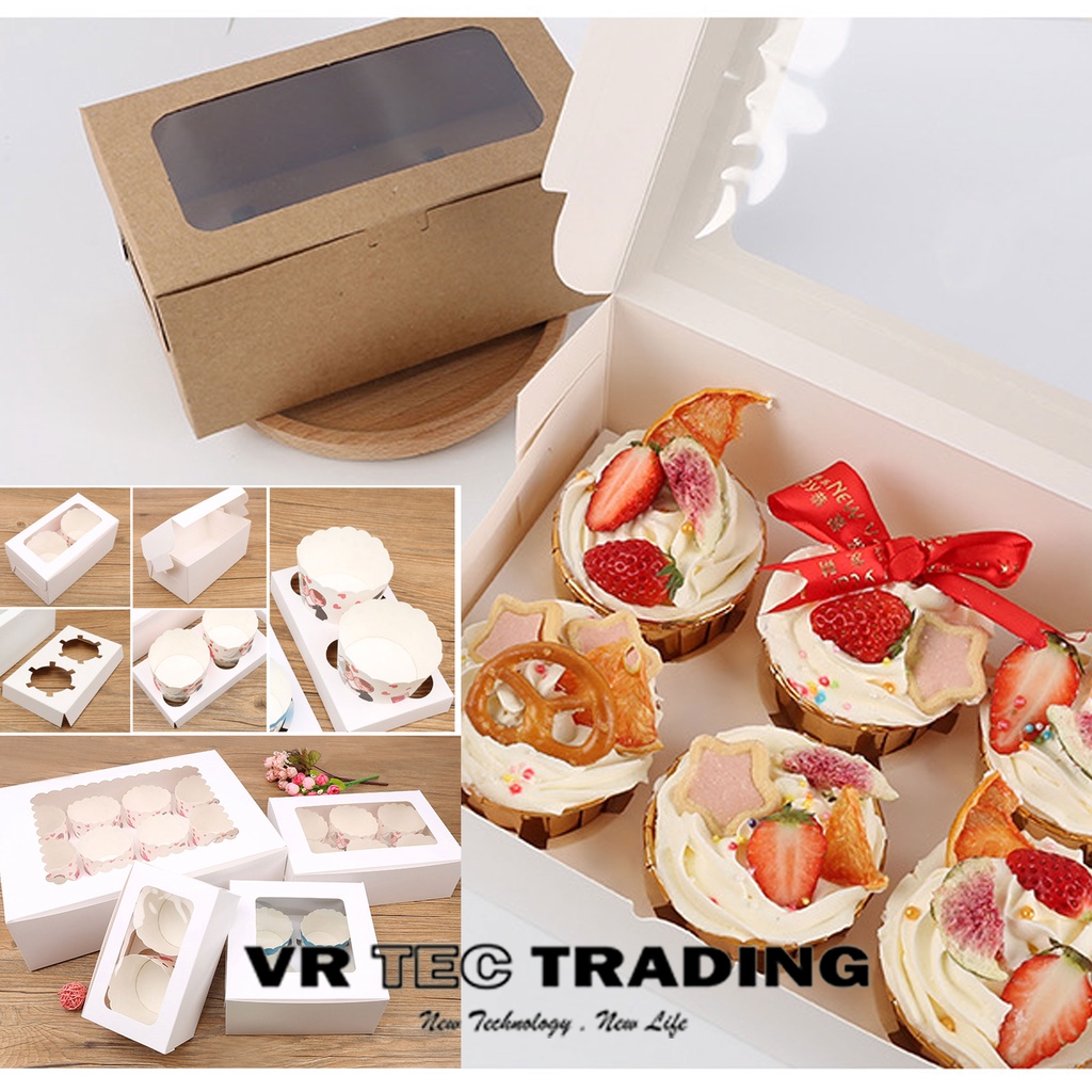 Cupcake Muffin Desert Cake Box Craft Box Kotak Kek Kotak Donut With ...