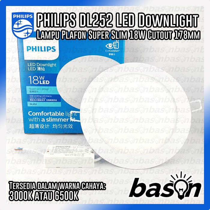 Philips DL252 18W D178 7" - Super Slim LED Downlight with external driver | Shopee Malaysia