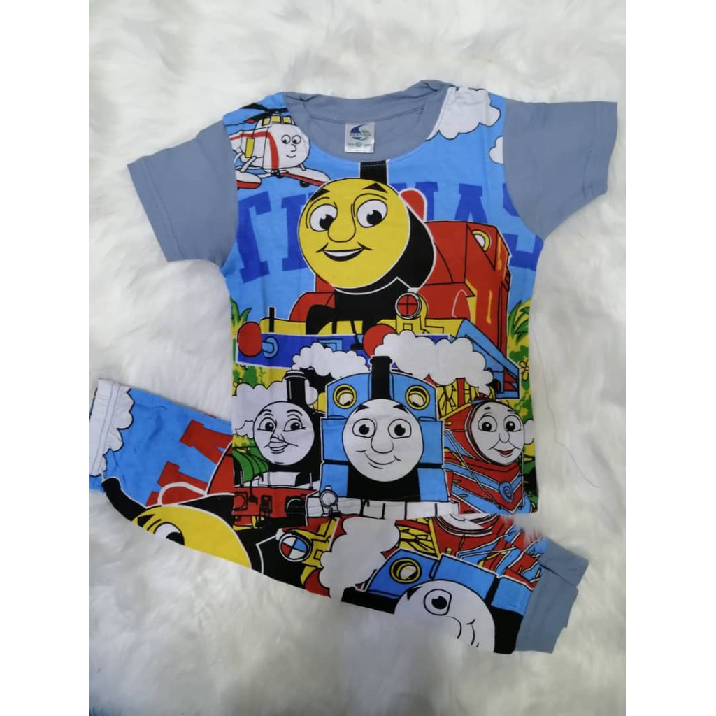 Thomas and Friends Set Pyjamas Full Cotton for Boys [Size 2-9] | Shopee ...