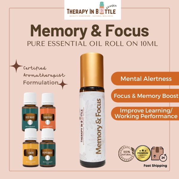 Memory & Focus Essential Oil Roll On 10ml 100% Pure Essential Oil ...