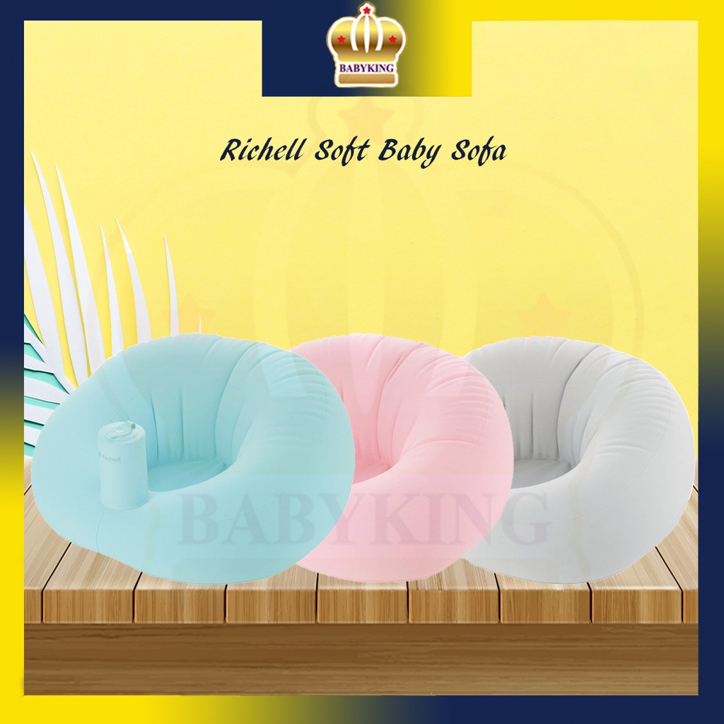 Original Richell Soft Baby Sofa Baby Floor Seat + 3 Colors Choice ...