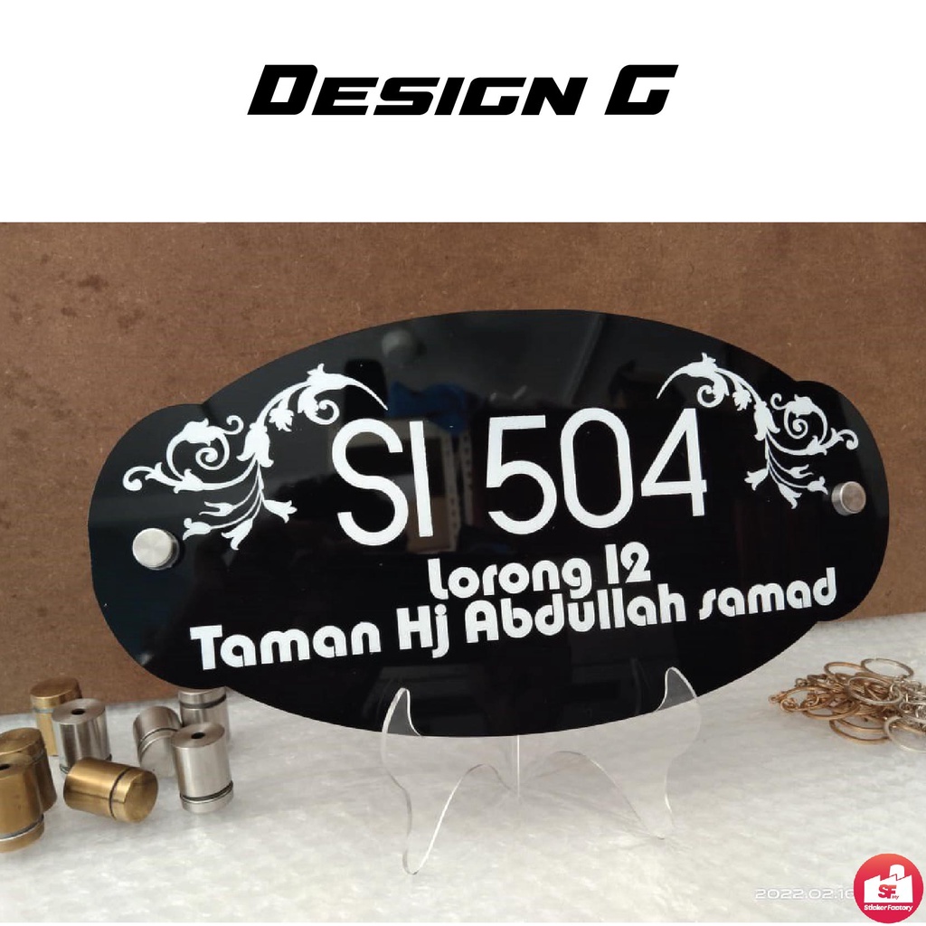Papan Alamat Rumah Acrylic / Home House Office Address Signage ...
