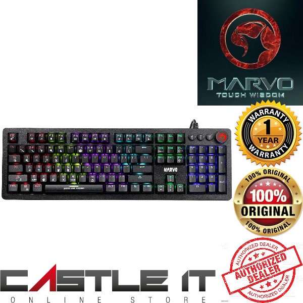 Marvo KG917 Mechanical Blue Switche Gaming Keyboard Wired 20 Lighting ...