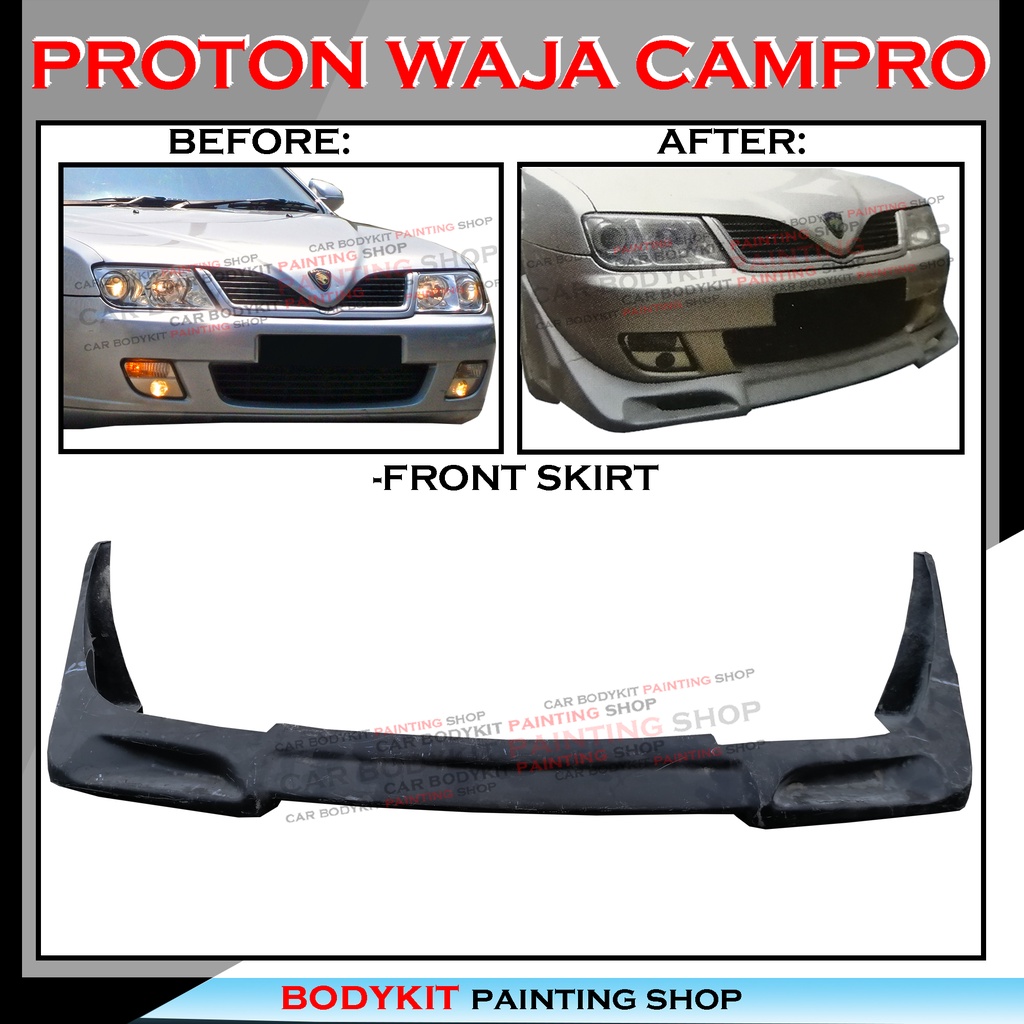 PROTON WAJA FRONT SKIRT DEPAN (GSR,AUDI)-MATERIAL PU GETAH/FIBER ...