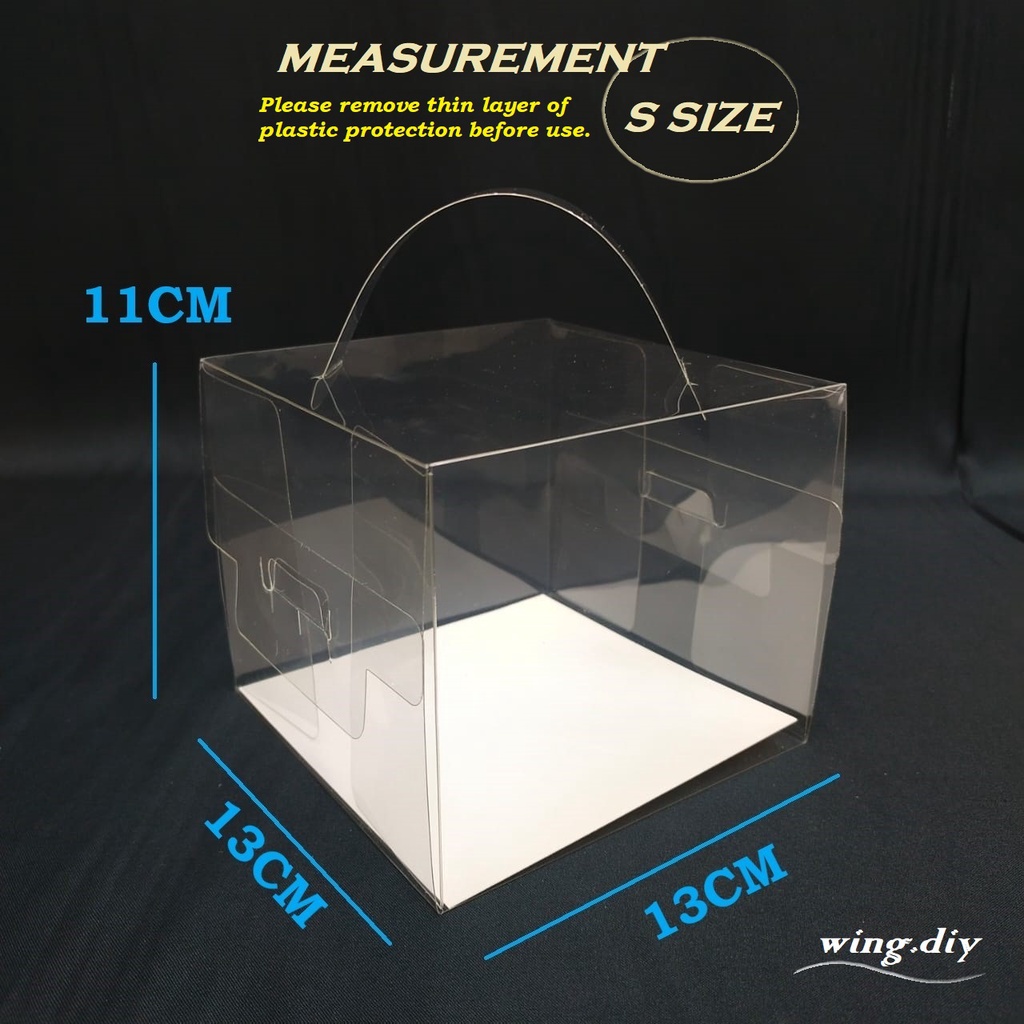 [READY STOCK] 1PC PVC CAKE BOX / TRANSPARENT PVC BOX WITH HANDLE / GIFT ...