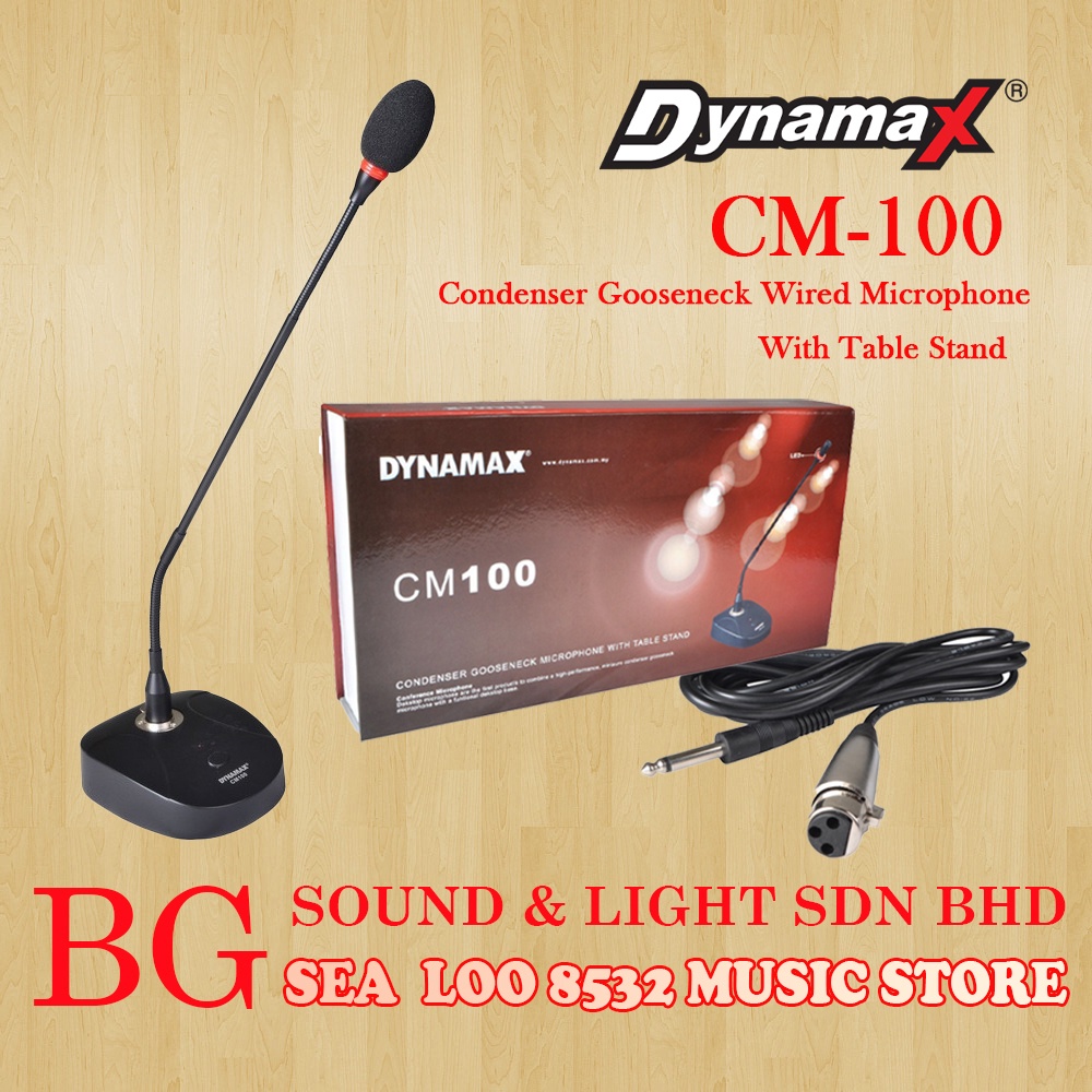 DYNAMAX CM100 / CM-100 CONDENSER GOOSENECK WIRED MICROPHONE WITH TABLE STAND | Shopee Malaysia