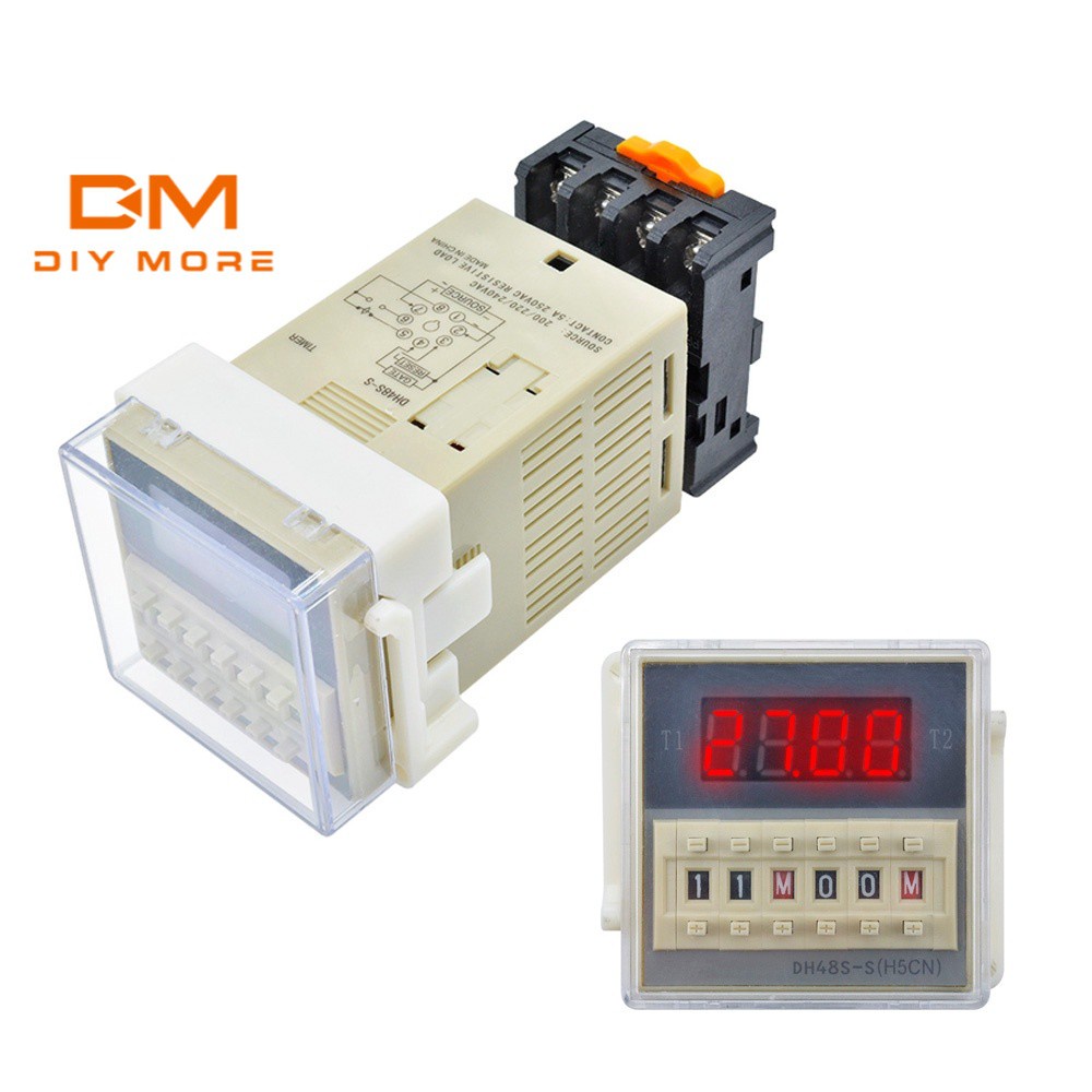DIYMORE DH48S-S Digital AC 220V Precision Programmable Time Delay Relay + Socket Base | Shopee ...