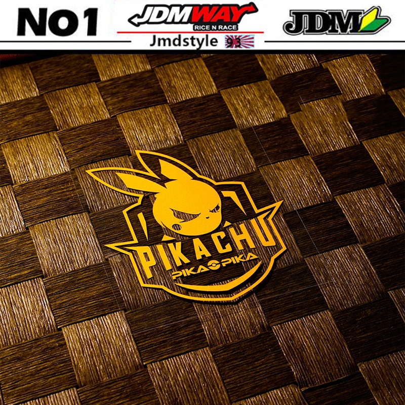 Angry Pikachu Cartoon 3M Reflective Modified Stickers Car Glass Helmet ...