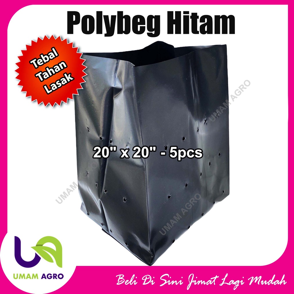 Thick UV Polybag Fertigasi Polibag Hitam Nursery Plantation Bag Tahan ...