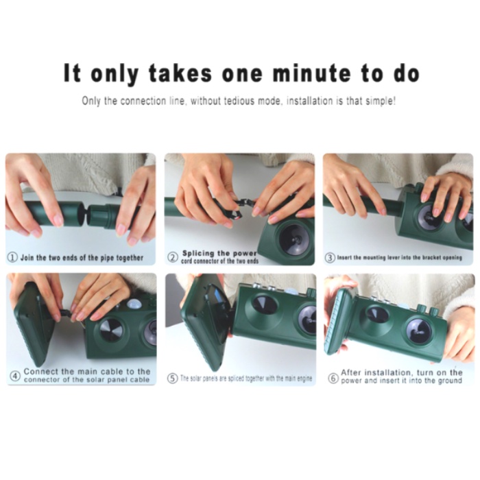 Solar Pest Reject Pest Repeller Wide Range Ultrasonic Animal Repeller ...