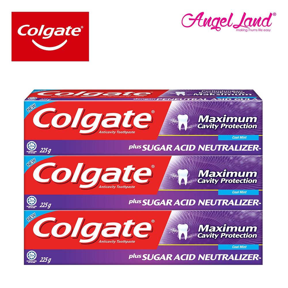 Colgate Sugar Acid Neutraliser Cool Mint Toothpaste 225g [Bundle of 3 ...
