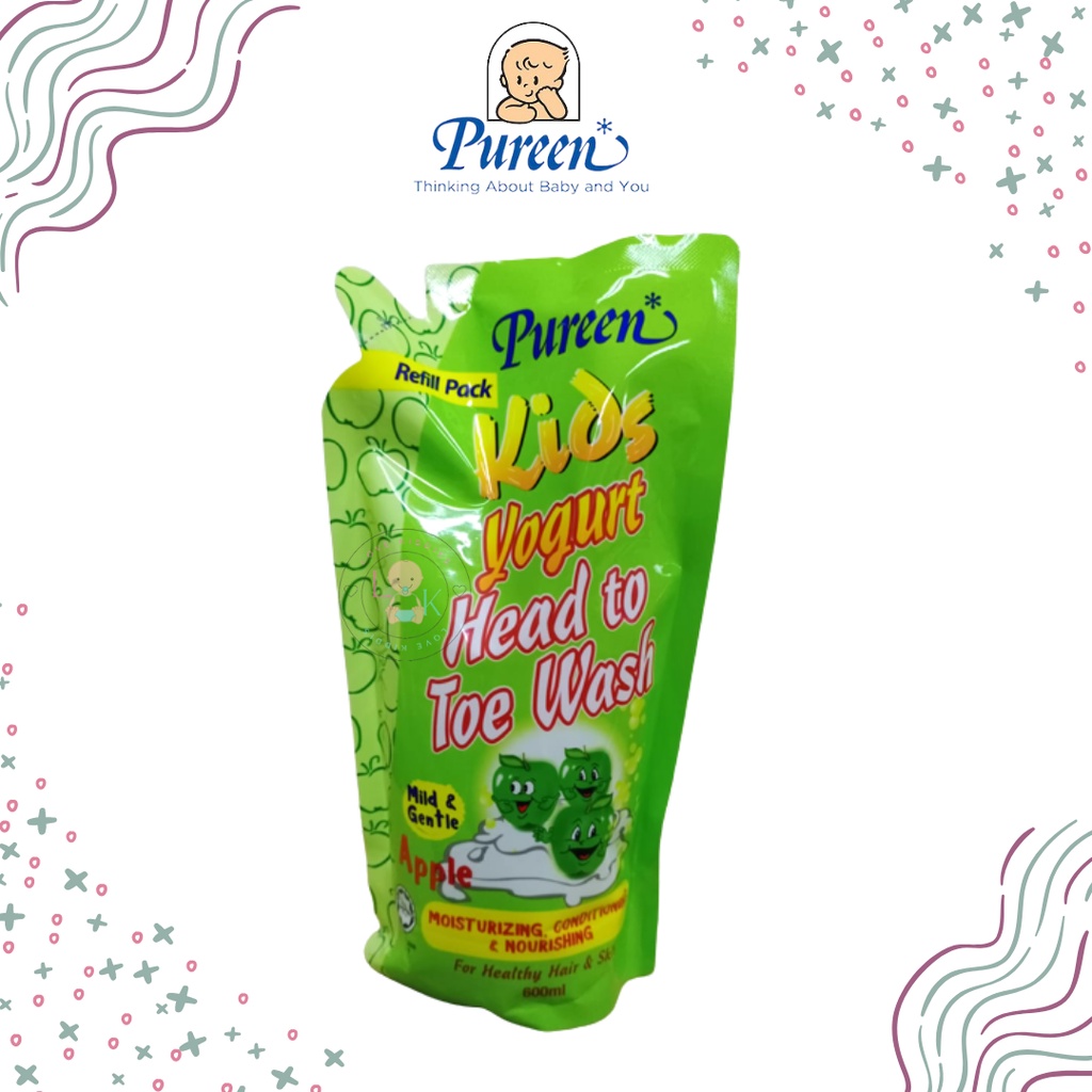 [PROMO]PUREEN KIDS YOGURT HEAD TO TOE WASH HTW 600ML REFILL PACK ...