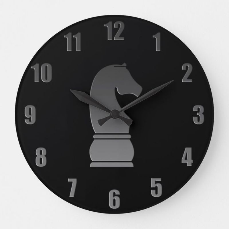 Black knight chess wall clock | Shopee Malaysia