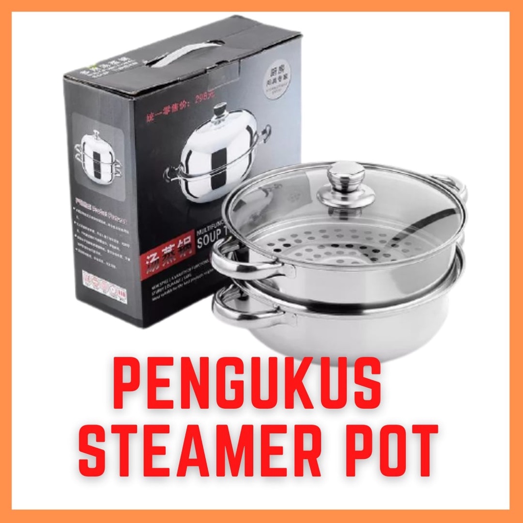 pengukus steamer pengukus stainless steel periuk pengukus two layer ...