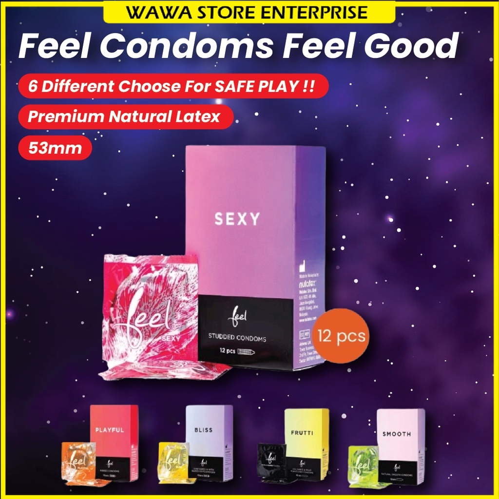 Feel Condoms FEEL GOOD~ PLAY SAFE~ ( 3 ,12 Pcs & 6 in 1 set 18 pcs ...