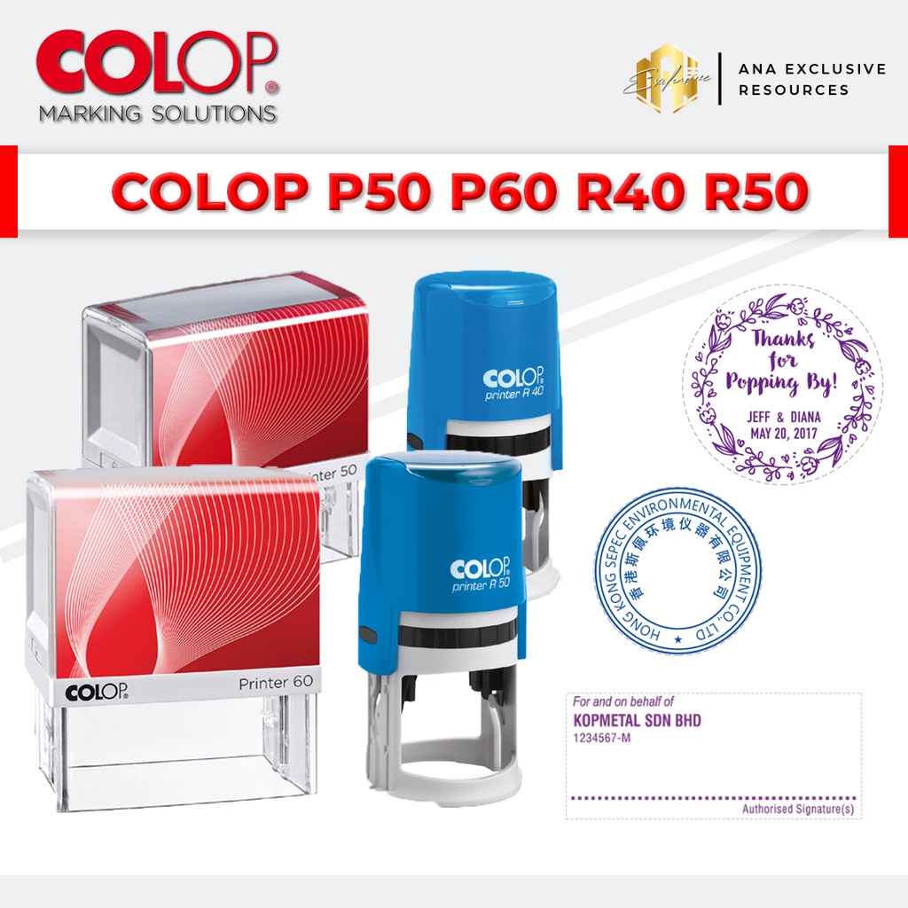 Rubber Stamp Colop P50 P60 R40 R50 Selfink ( Design COLOP ) *SAME DAY POS* [ READY STOCK ...