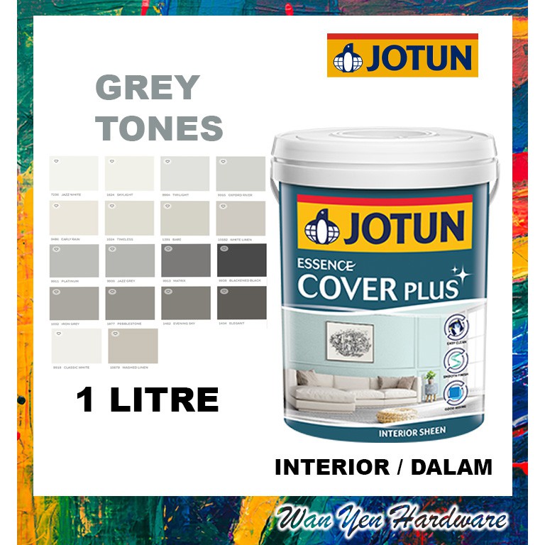 1 LITRES ( GREY TONES ) JOTUN ESSENCE COVER PLUS SHEEN ( INTERIOR/DALAM ) | Shopee Malaysia