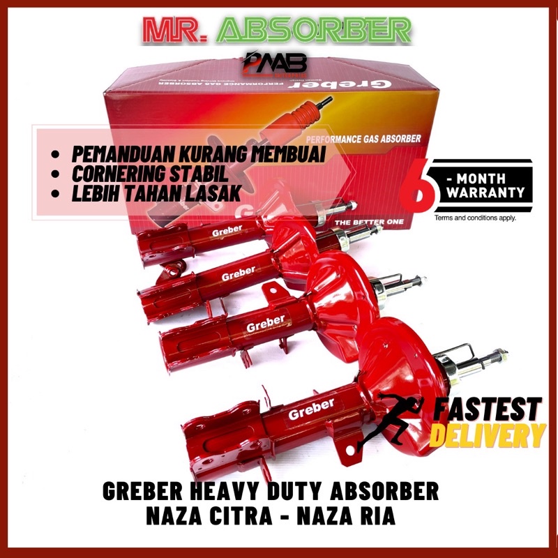 ABSORBER HEAVY DUTY GREBER NAZA CITRA KIA CARENS & NAZA RIA | Shopee ...