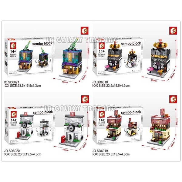 Sembo Block SD6018 - SD6021 Mini Street Building Blocks (Lego ...