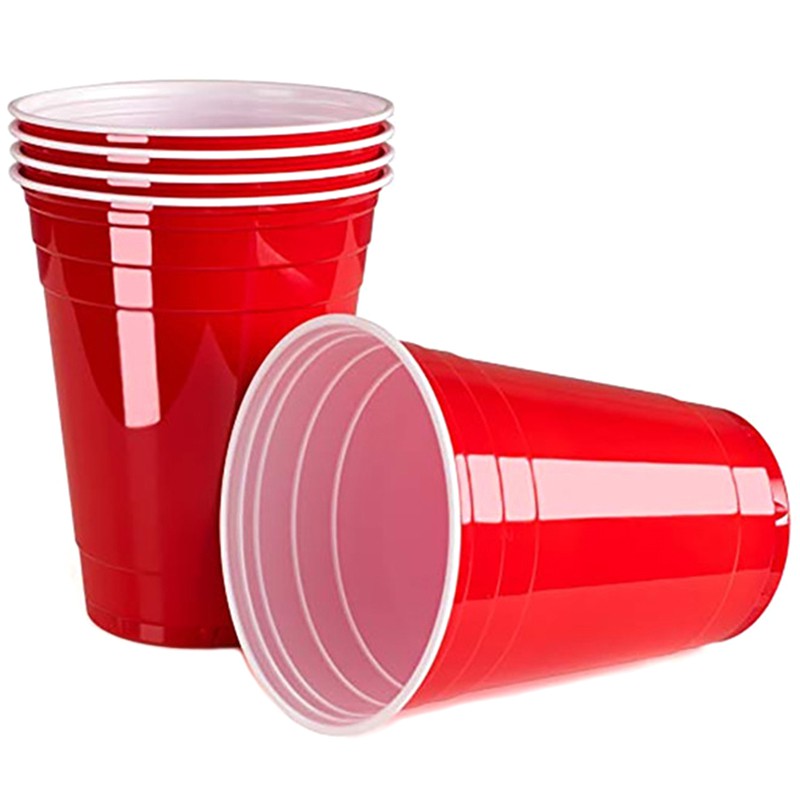 🔥50Pcs/Set 450Ml Red Disposable Plastic Party Cup Bar Restaurant ...