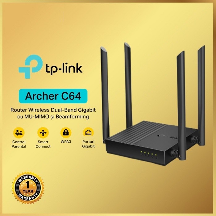 Tp-link Archer C64 AC1200 Dual-Band Wi-Fi Router TpLink Archer C64 ...