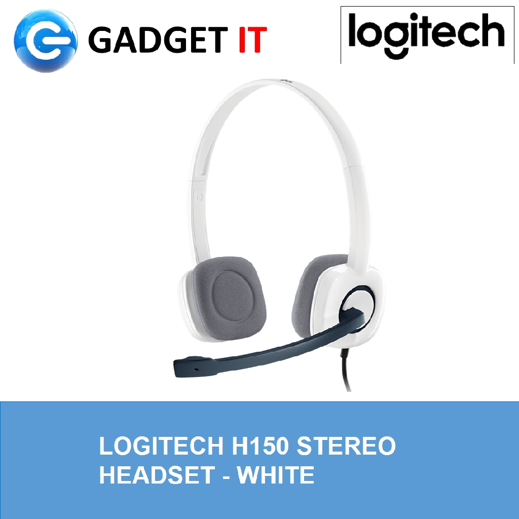 LOGITECH H150 STEREO DUAL PLUG HEADSET (WHITE / BLUE) HEAD-LGT-H150 ...