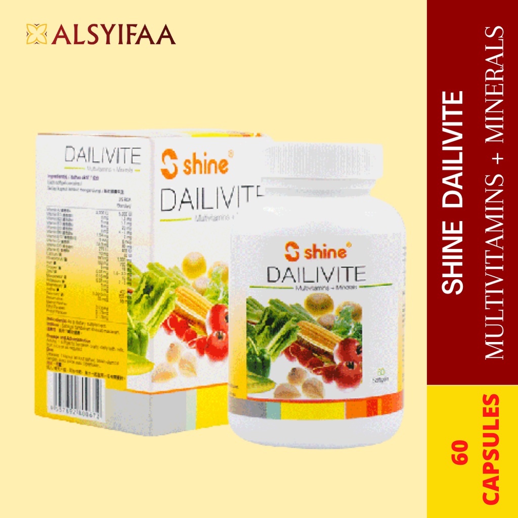 Shine Dailivite (Multivitamins + Minerals) (60 Softgels) | Shopee Malaysia