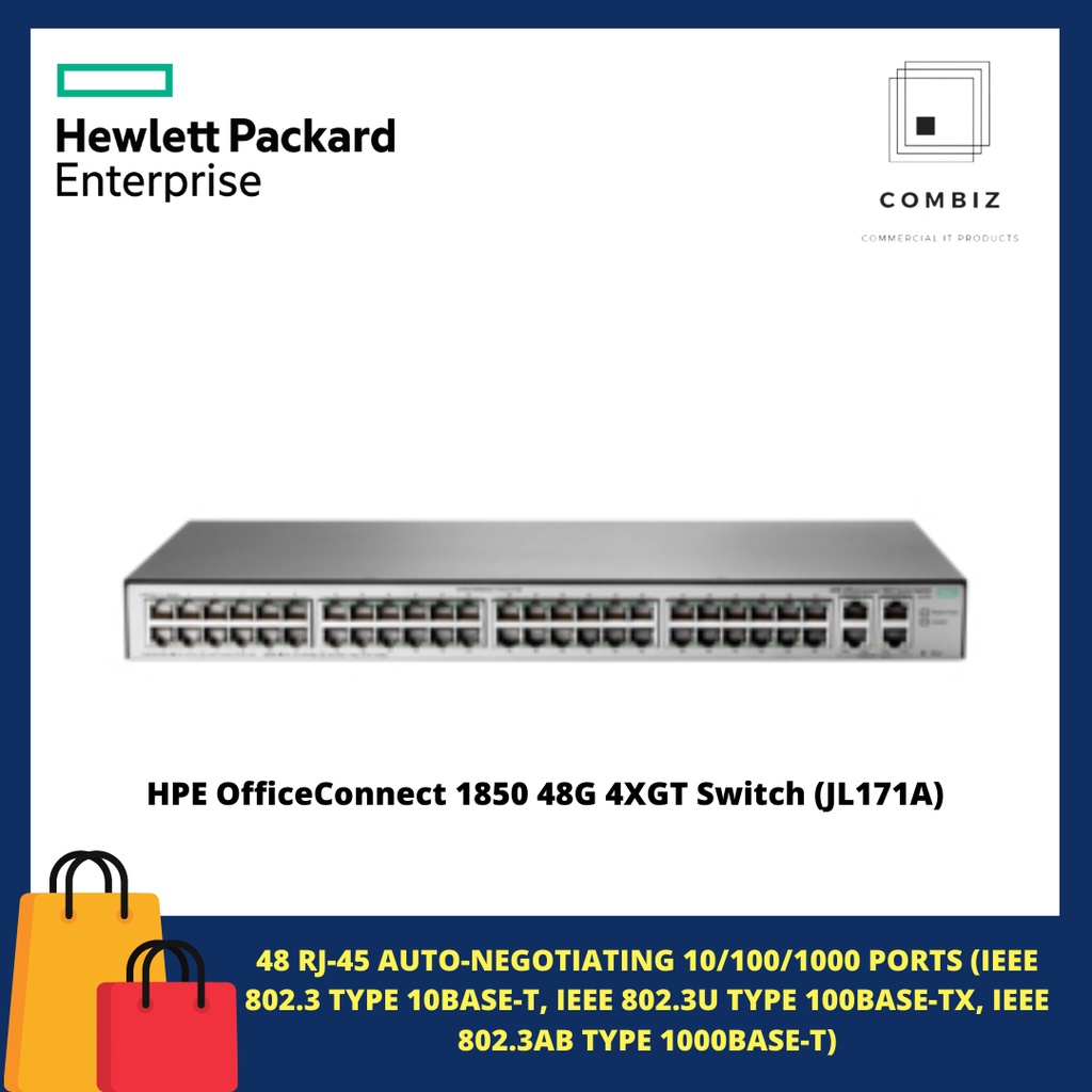 HPE ARUBA 1850 48 Ports 4XGT Switch (JL171A) - READY STOCK | Shopee ...