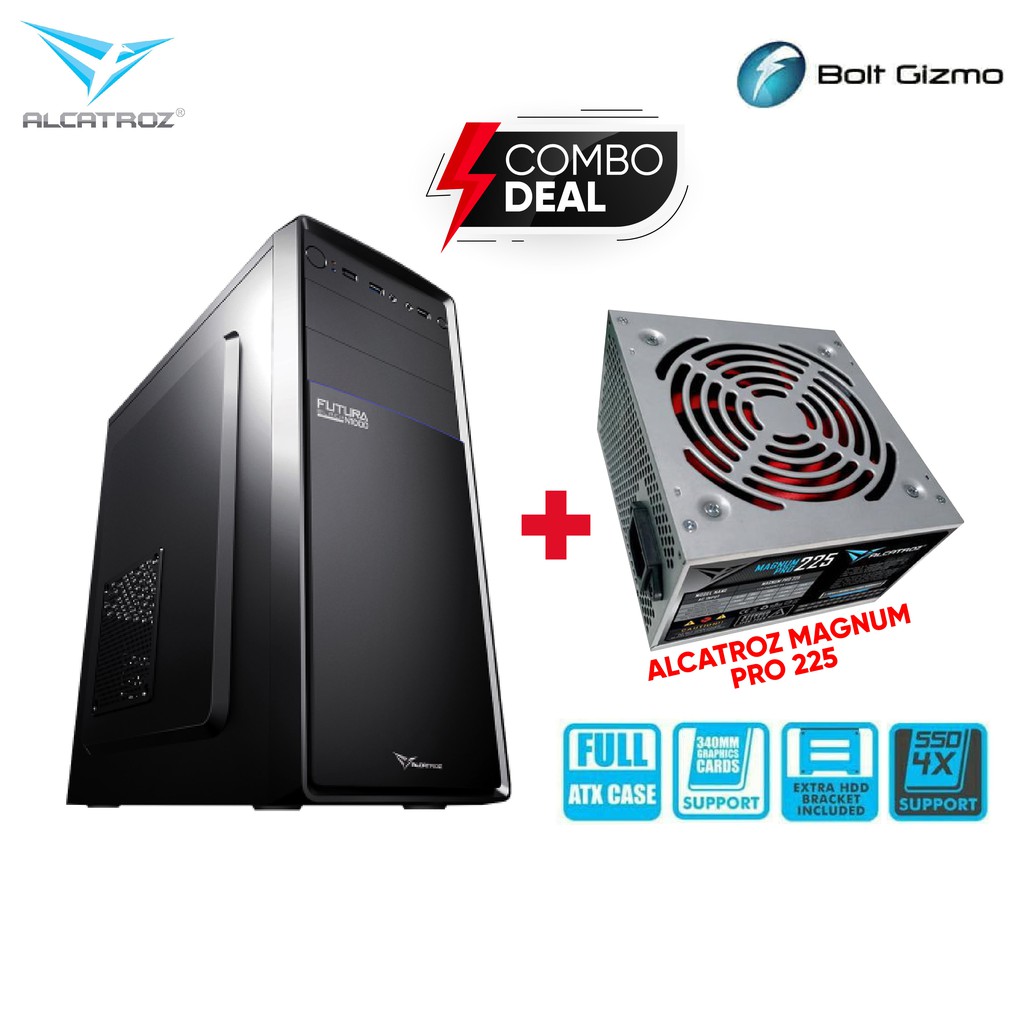Alcatroz Futura Black N1000 ATX PC Case with 450 Watts Power Supply PC ...