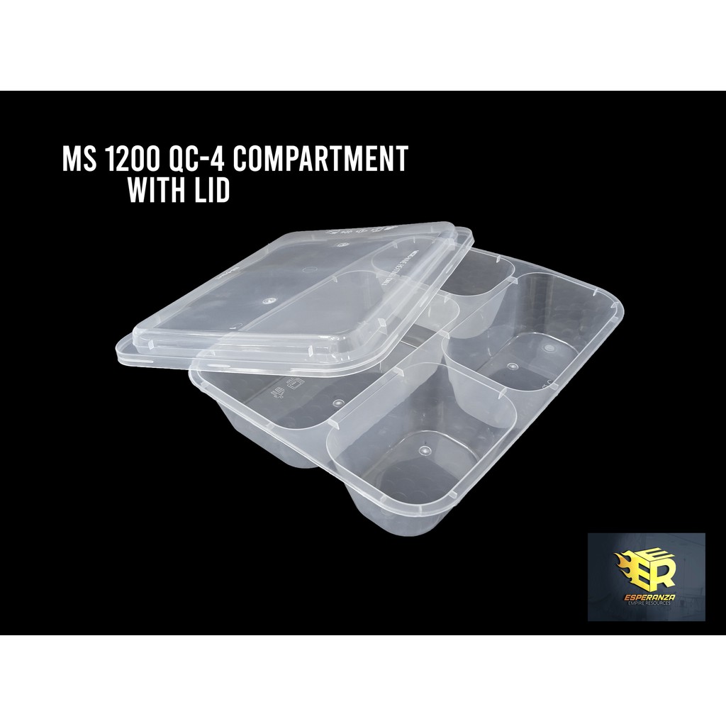 CONTAINER 4 COMPARTMENT/ CONTAINER MS 1200 QC-4 COMPARTMENT WITH LID ...