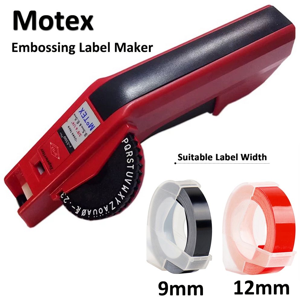 100% ORIGINAL MOTEX LABEL MAKER / DIY TAPE WRITER / REFILL TAPE 9MM ...