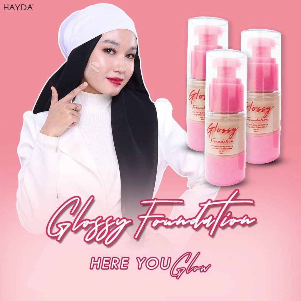 FOUNDATION GLOSSY HAYDA with SPF 50 | Shopee Malaysia