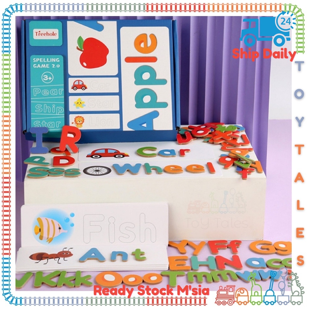 Educational Toys 🍭 Spelling Game 2.0 ABC Montessori Wooden Alphabet ...